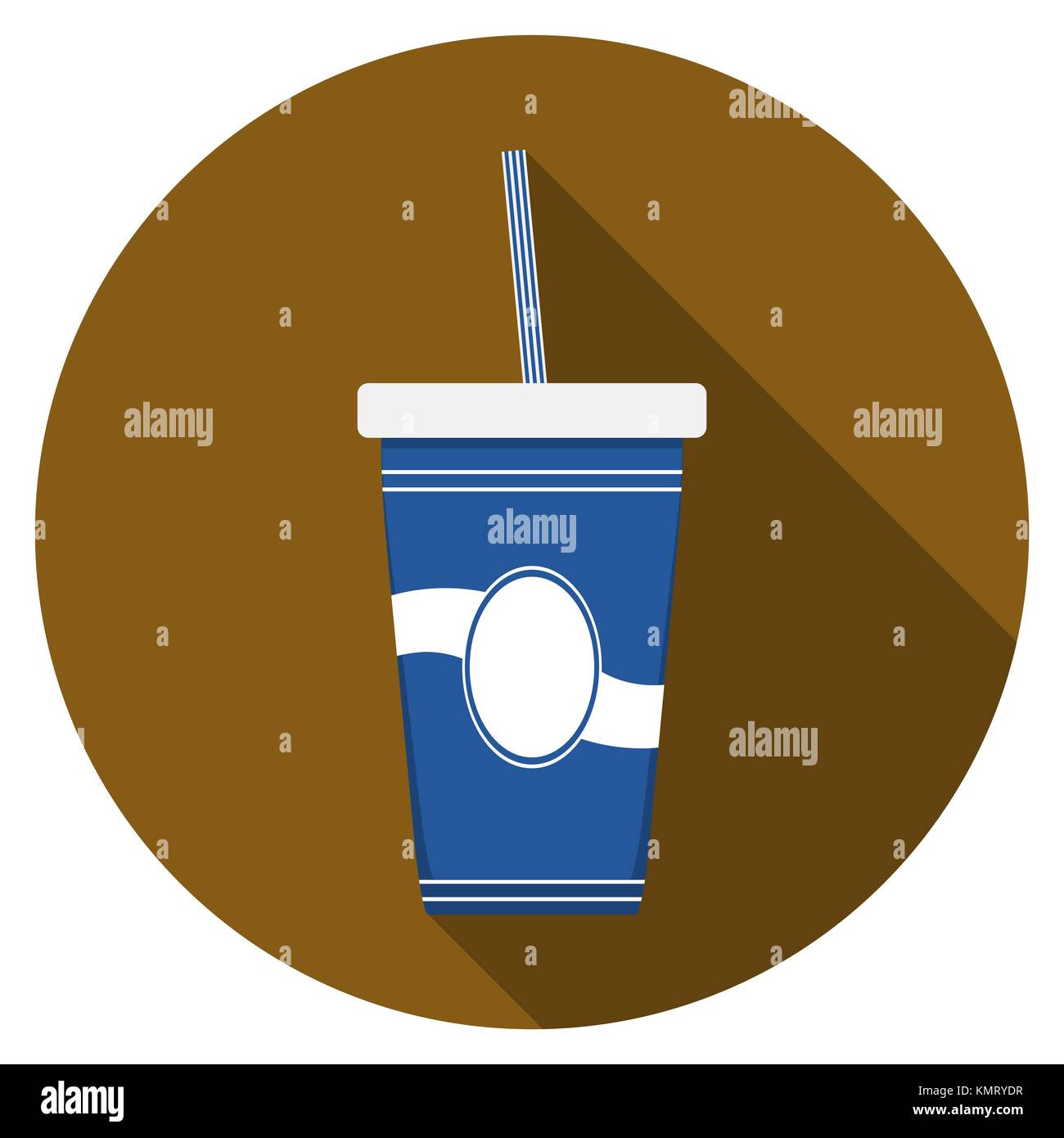 Flat design modern vector illustration of drink icon with long shadow ...
