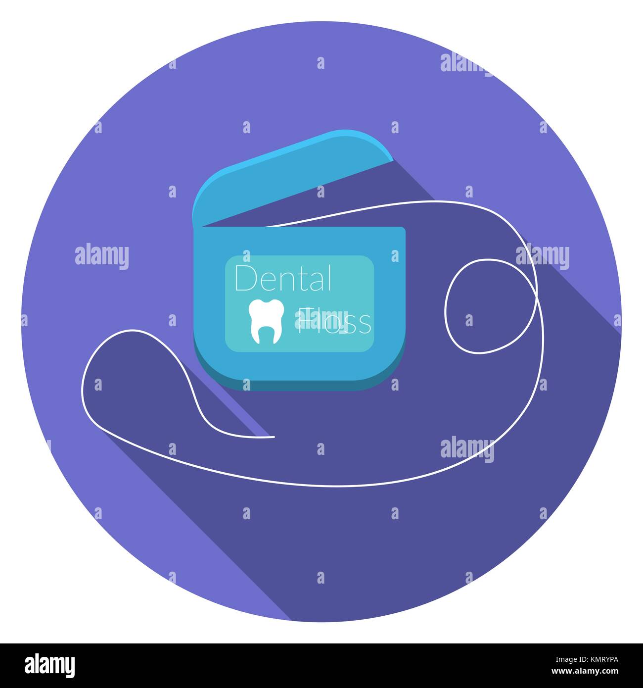 Flat design modern vector illustration of dental floss icon with long ...
