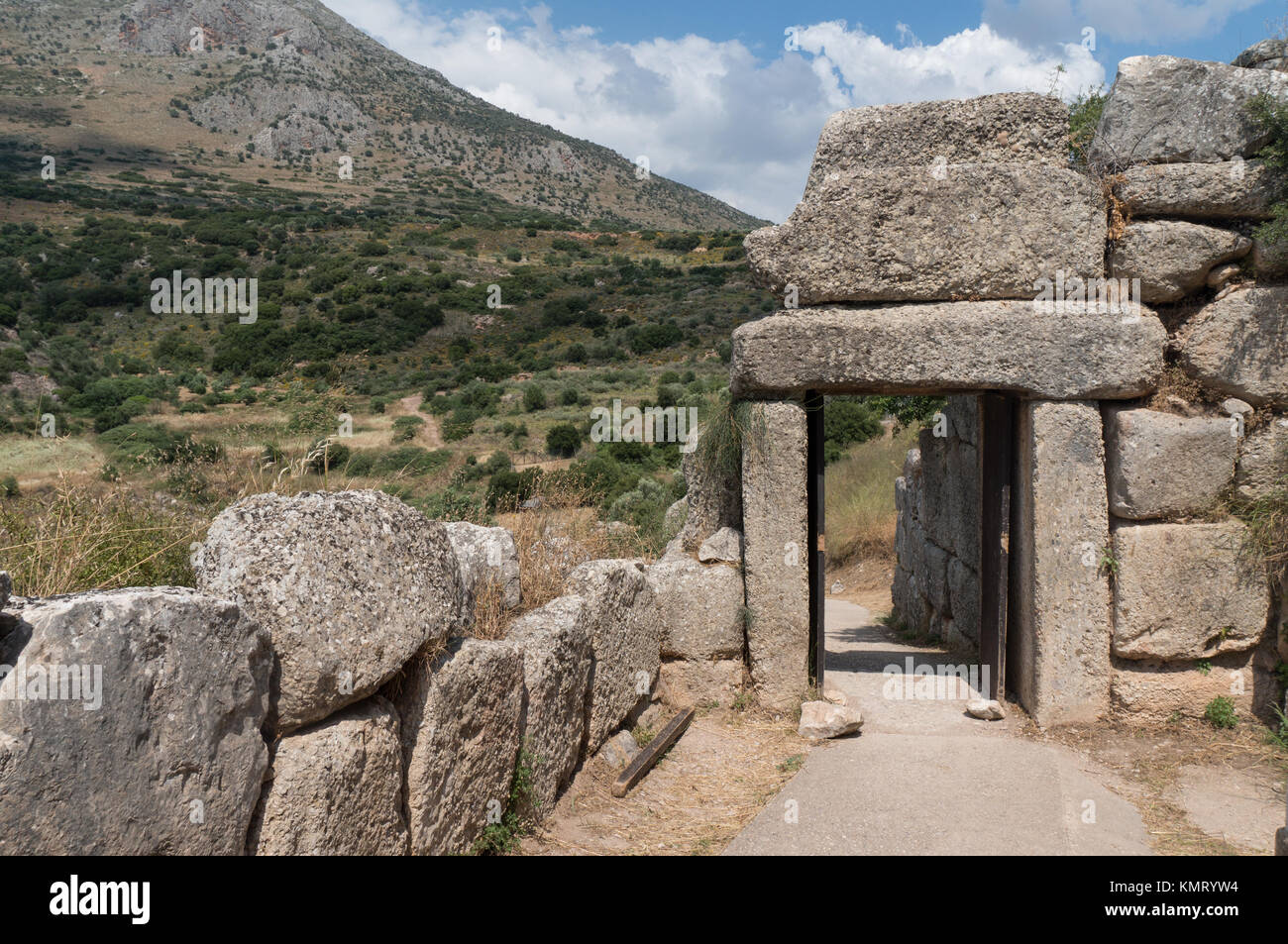 The north gate of the palace of Mycenae. Archaeological site of Mycenae ...