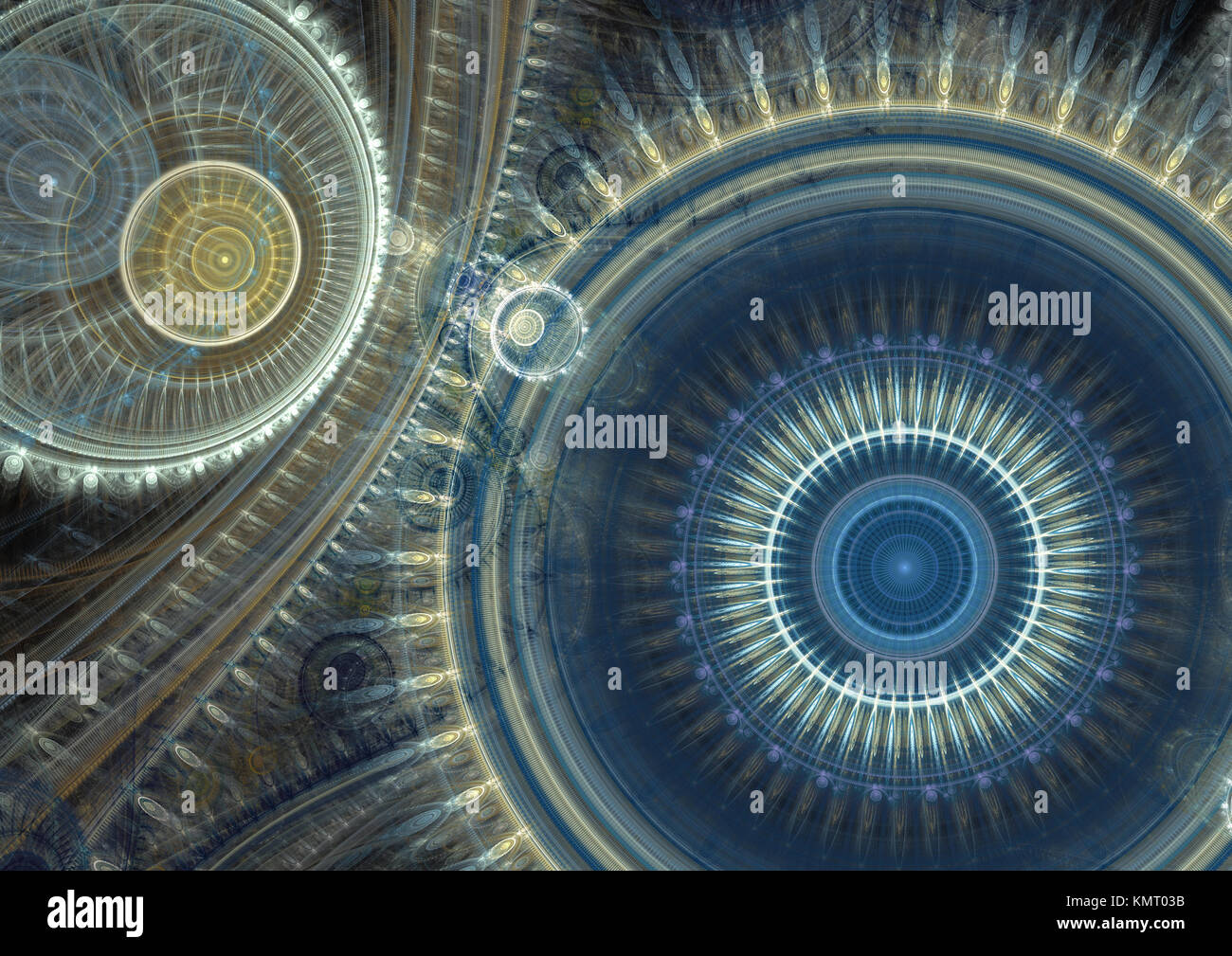 Cogwhell fractal, abstract mechanical and steampunk background Stock ...