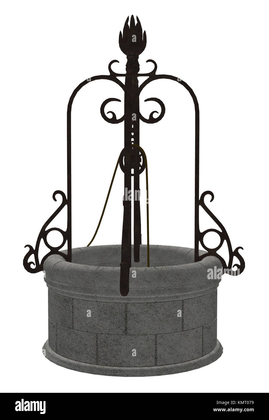 A fantasy wishing well on a white background Stock Photo - Alamy