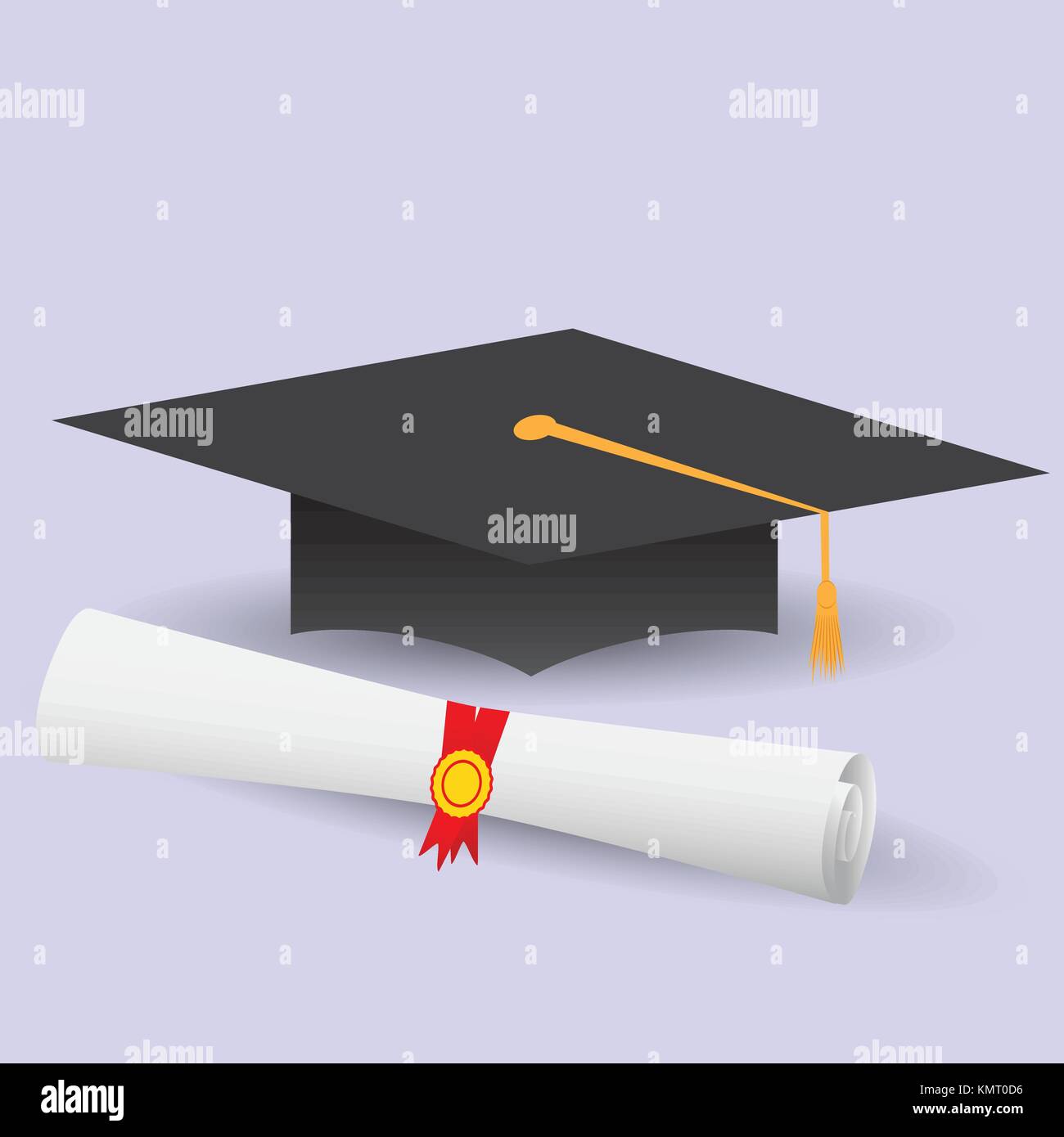 Flat design modern vector illustration of graduation cap and diploma ...