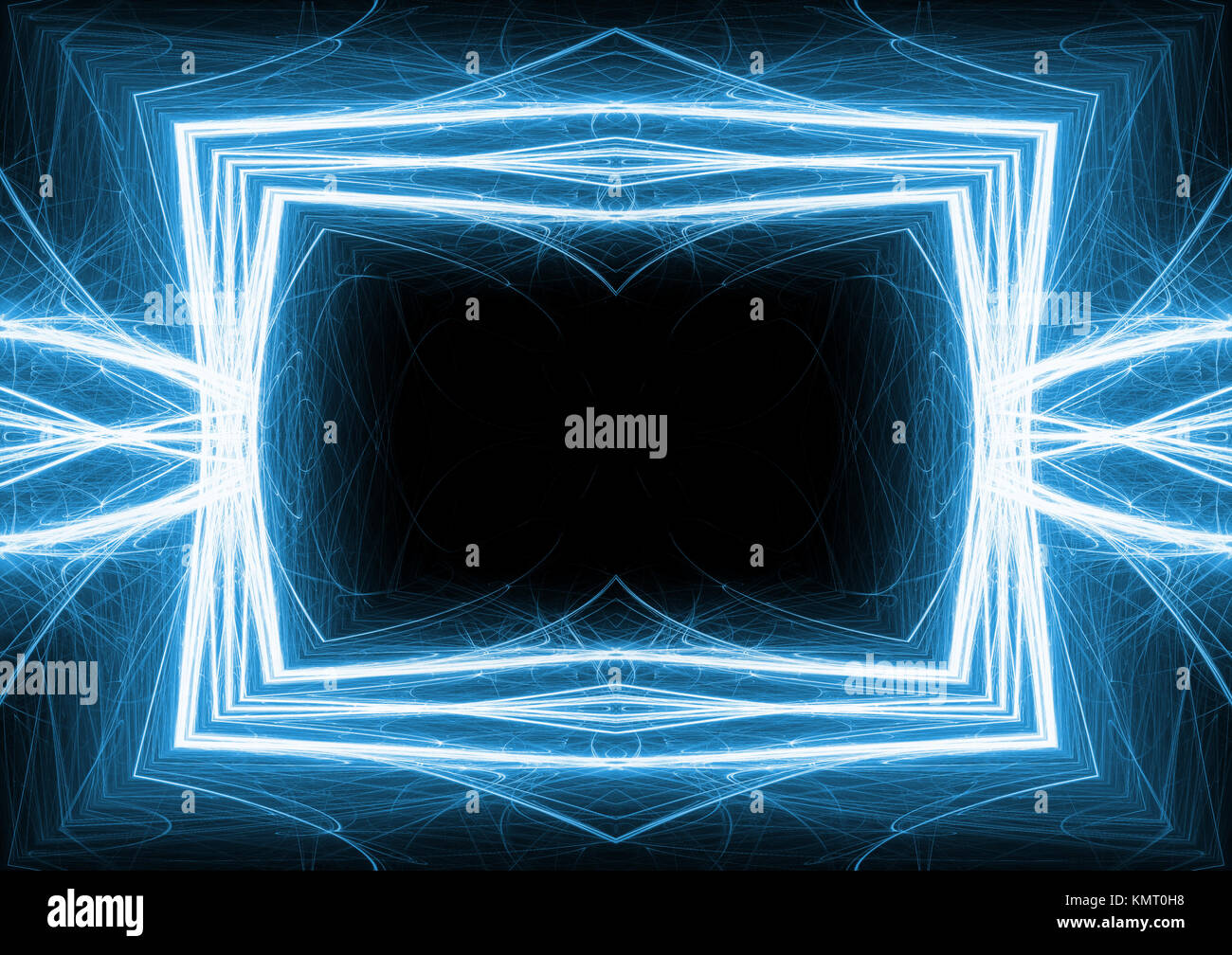 Blue lightning frame with copy space Stock Photo - Alamy
