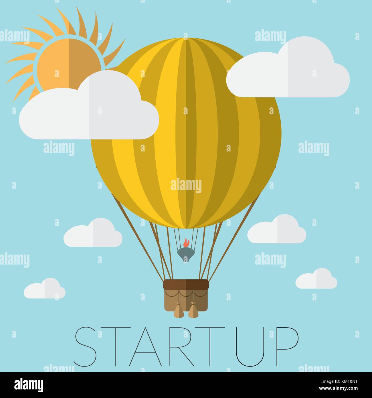 Flat design modern vector illustration of a hot air balloon concept for ...