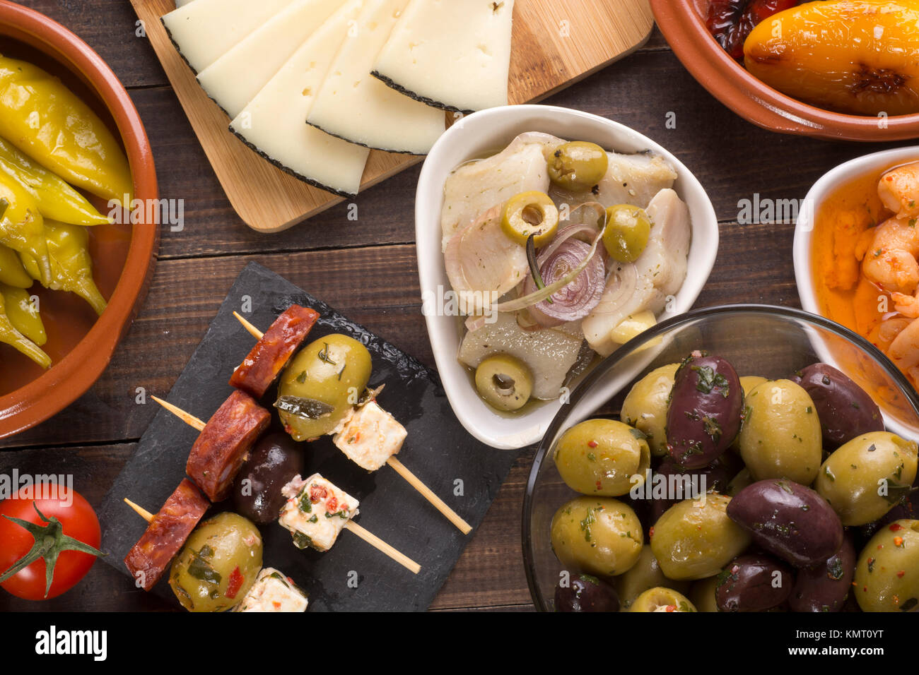 Variety mediterranean starters spanish hi-res stock photography and ...