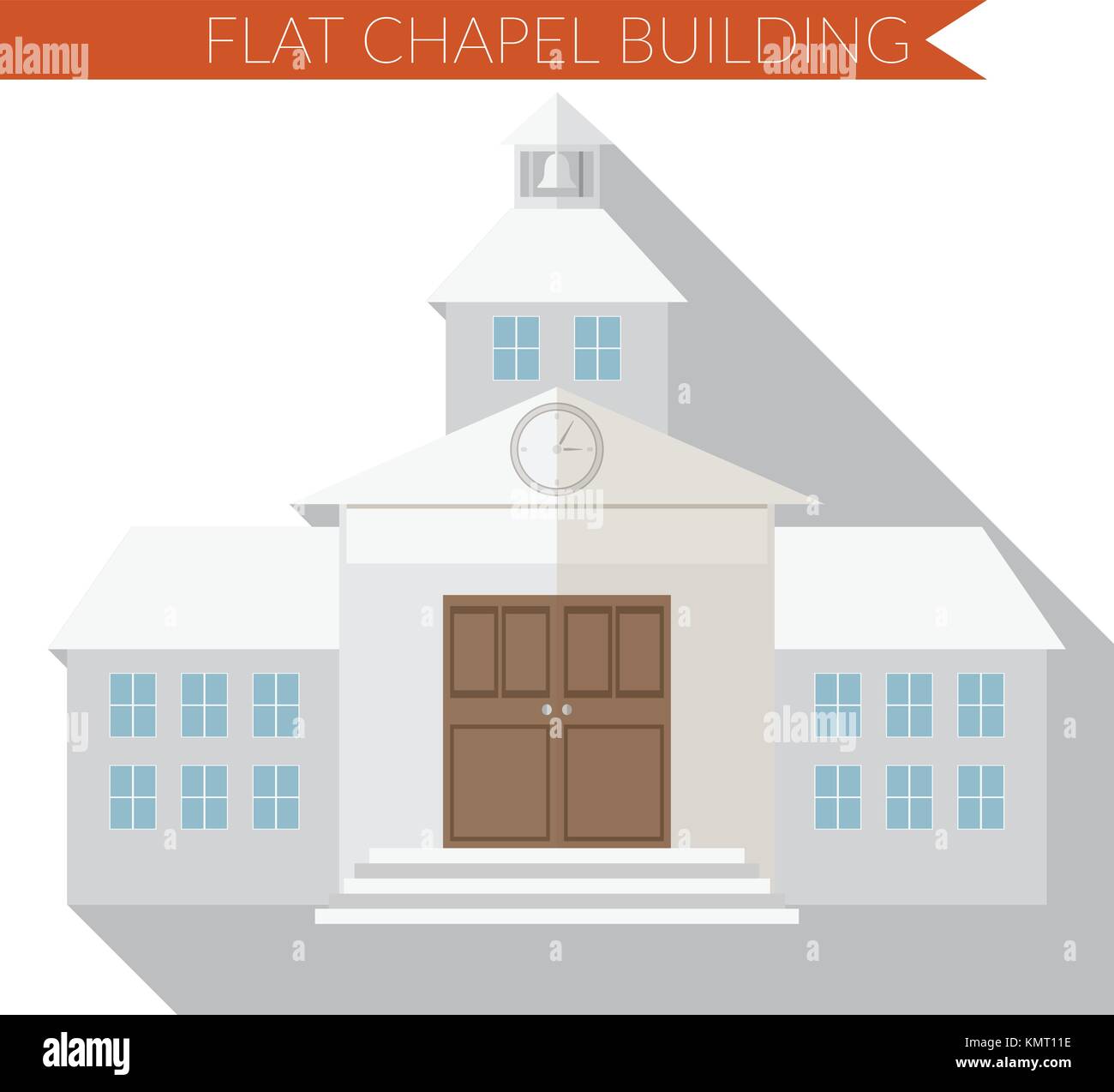 Flat design modern vector illustration of chapel or wedding church ...