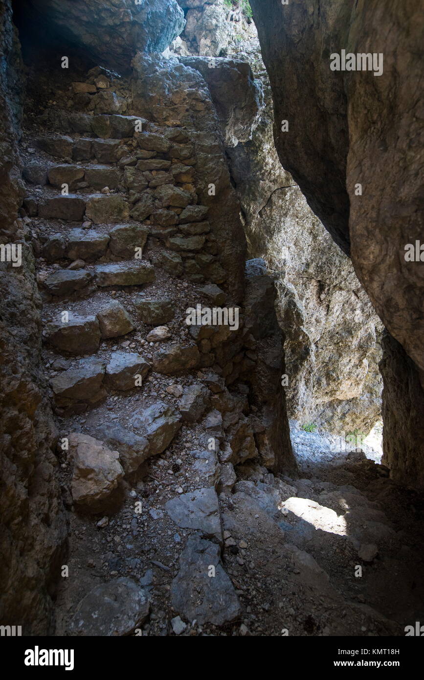 Natural stone steps in a crevice in the canyon Stock Photo - Alamy