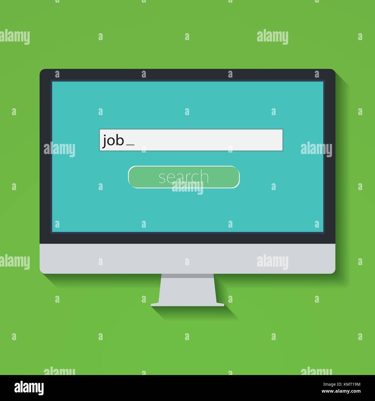 Flat design vector illustration concept for online job Search on ...