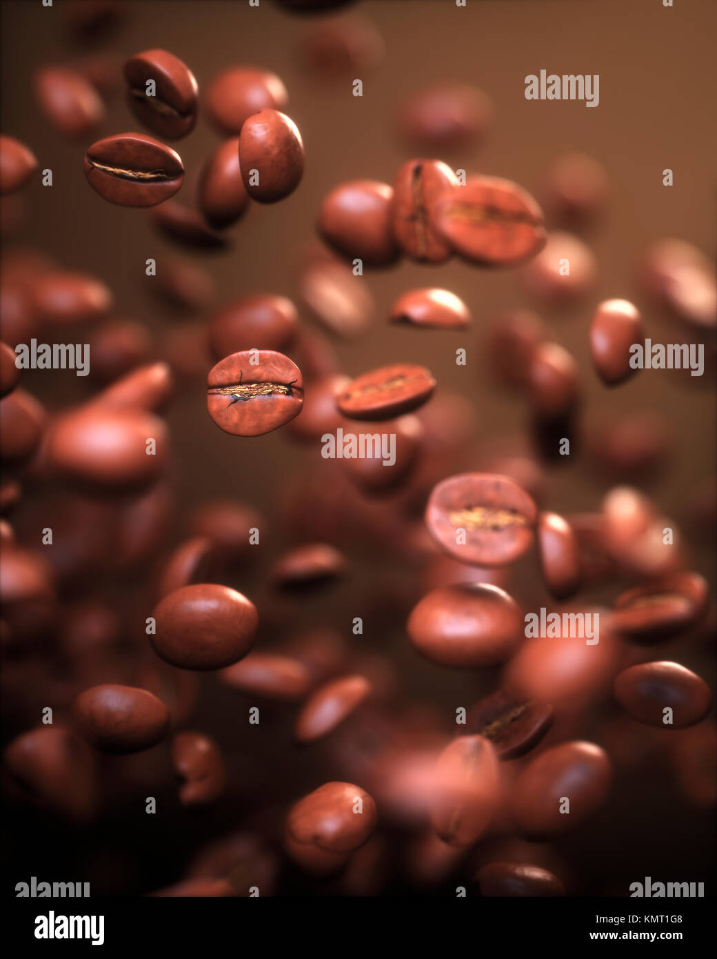 Coffee beans falling,close up Stock Photo - Alamy