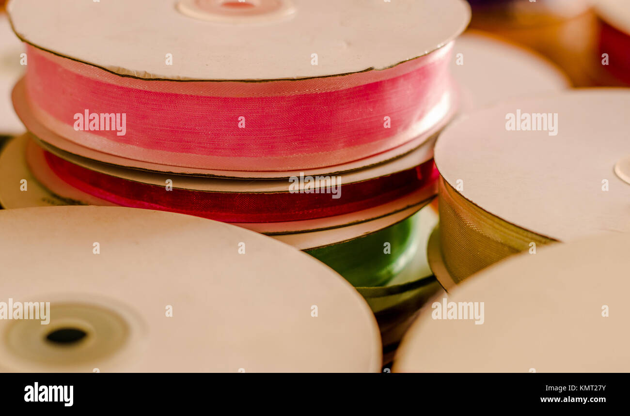 Cose up of rolls of colorful cloth tape Stock Photo - Alamy