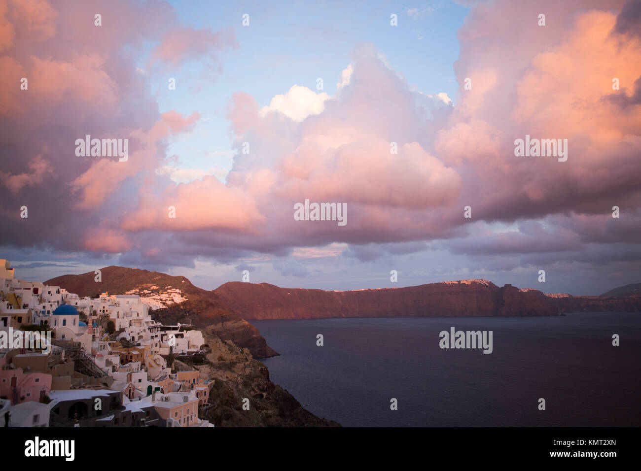 Santorini sunset from Oia. Oia is located in the north part of the ...