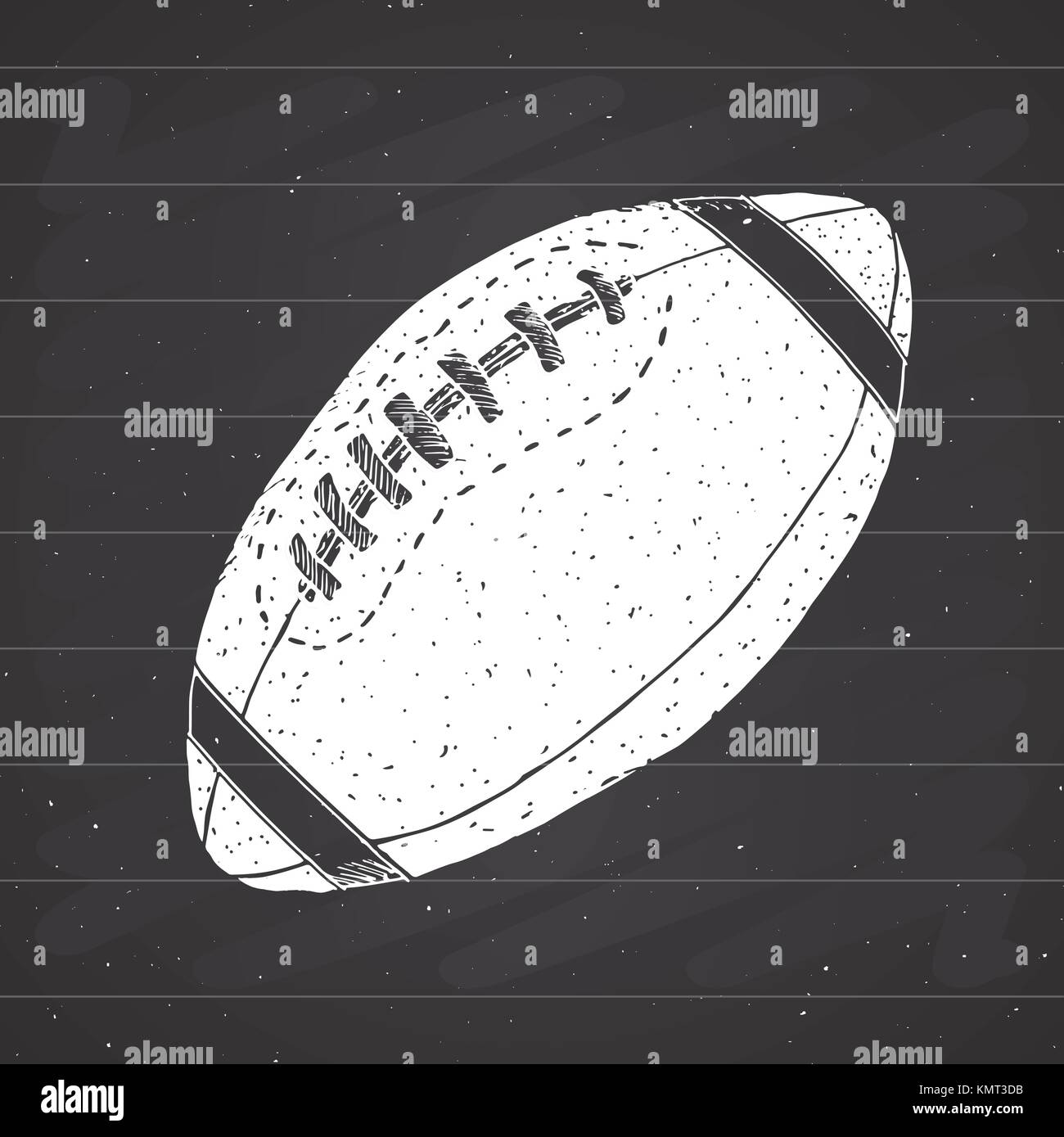 American football, rugby ball hand drawn grunge textured sketch, vector ...