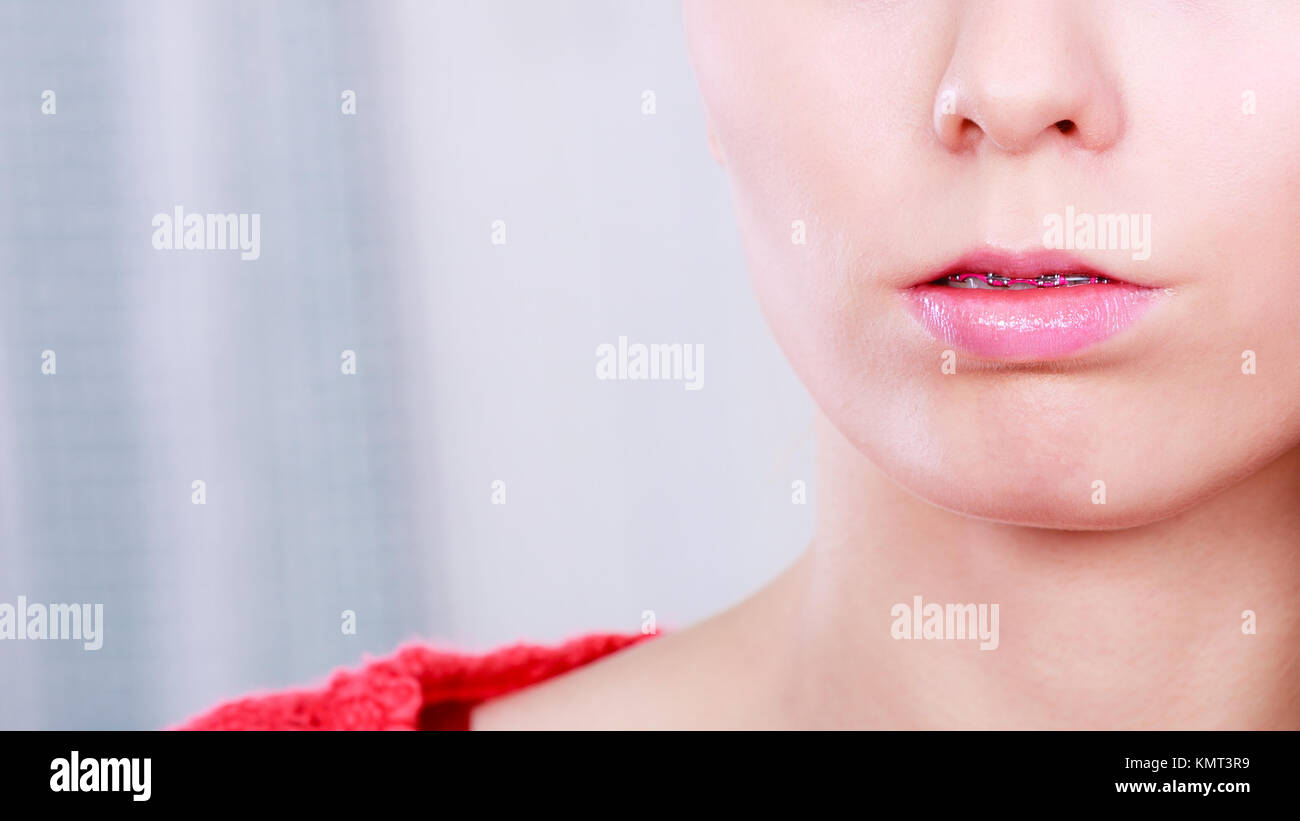 Feminity, expressions concept. Portrait of woman with serious neutral ...