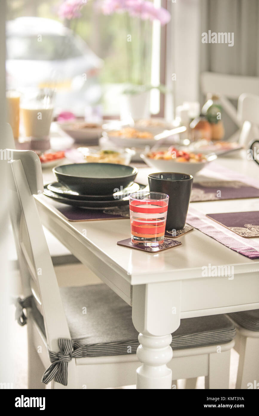 Morning Buffet Table with Fresh Fruits, Tasty Food, Aromatic Coffee ...
