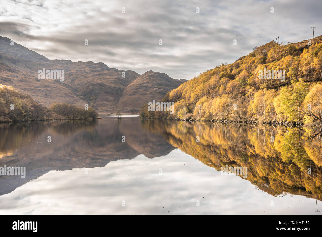 Golden Fall Scenery in Scottish Highlands - Colorful Trees, Water ...
