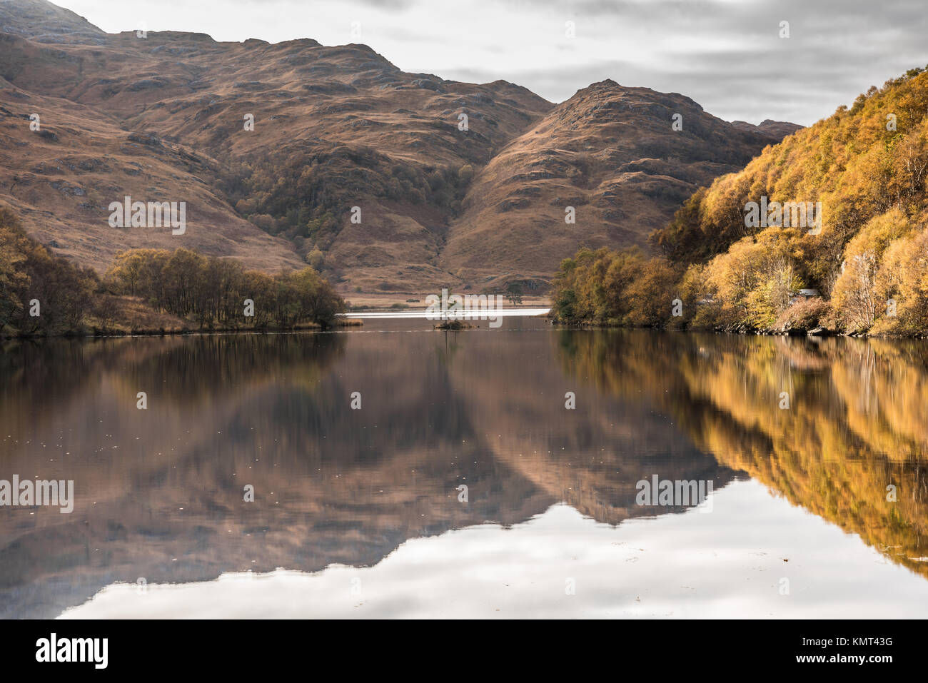 Golden Fall Scenery in Scottish Highlands - Colorful Trees, Water ...