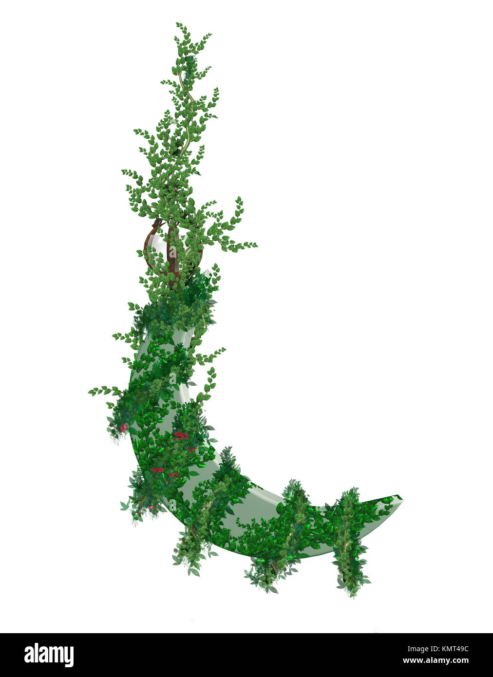 White moon wrapped with vines Stock Photo - Alamy