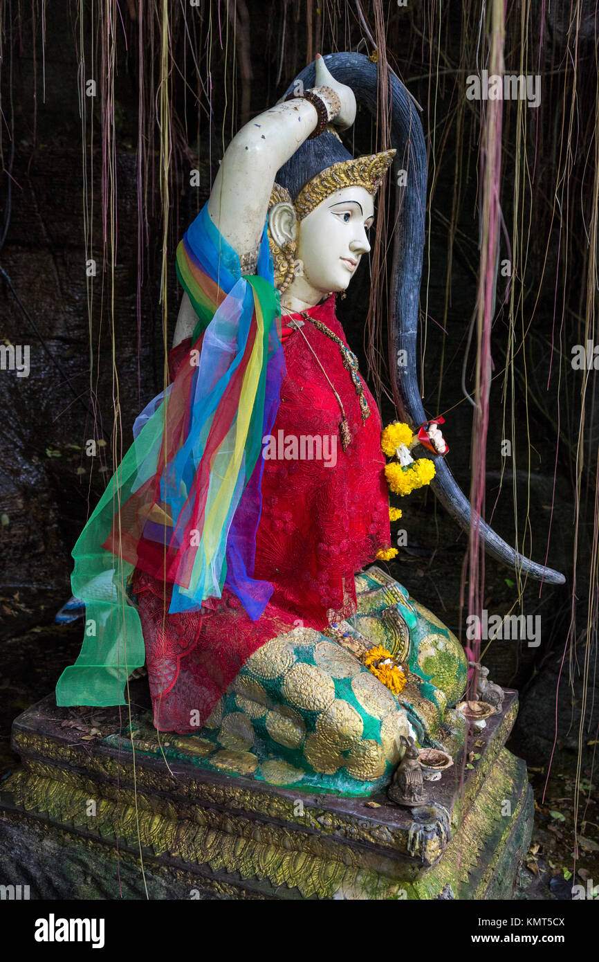 Bangkok, Thailand. Goddess of the Earth, Phra Mae Thorani, Wringing ...