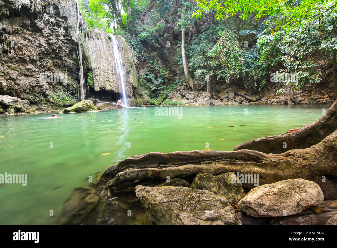 Erawan Waterfall in Erawan National Park Kanchanaburi, Thailand Stock ...