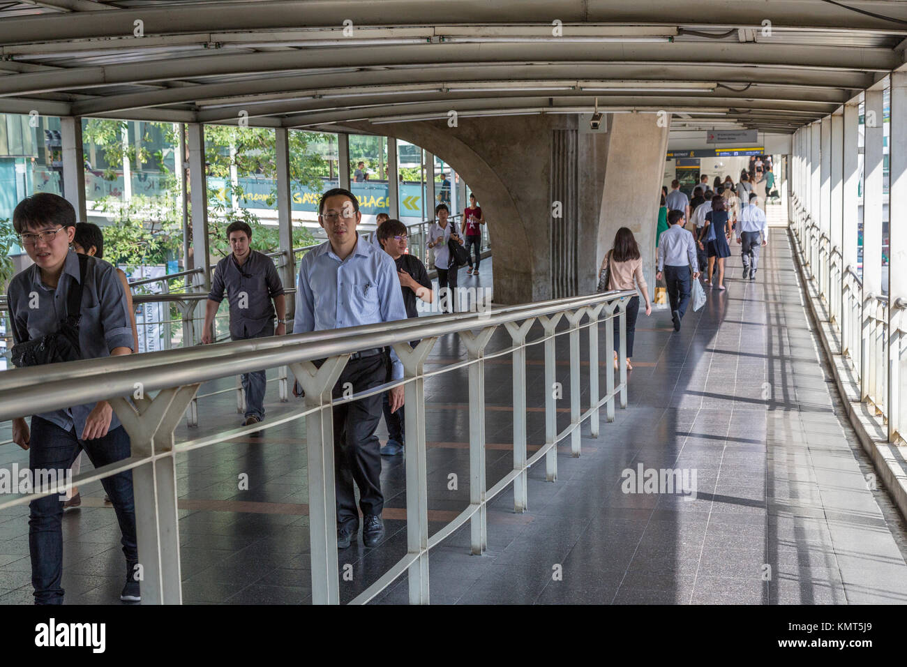 Bangkok, Thailand. Pedestrian Walkway to Skytrain Stock Photo - Alamy