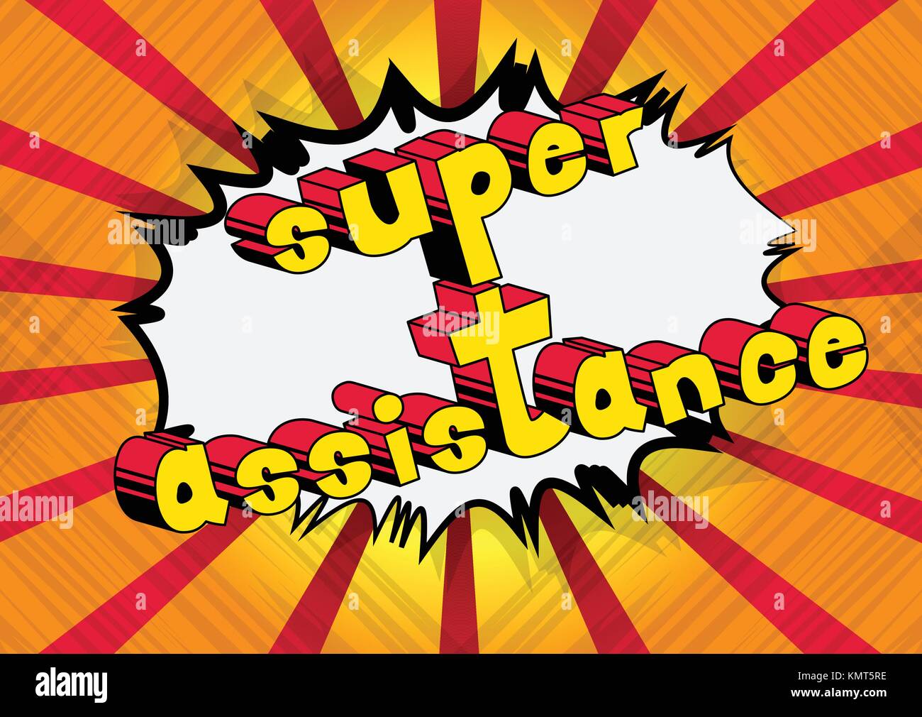 Super Assistance - Comic book style word on abstract background Stock ...