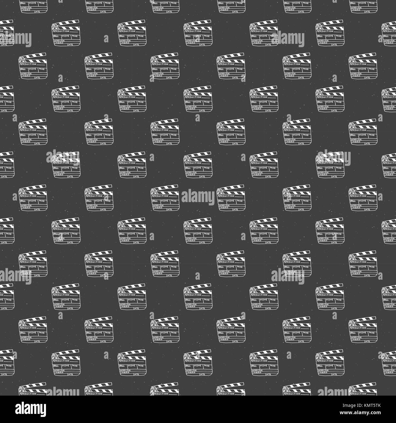 Clapperboard seamless pattern, vintage handdrawn sketch, retro movie ...
