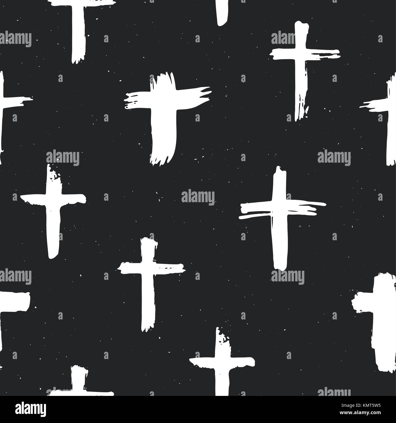 Cross symbols seamless pattern grunge hand drawn Christian crosses ...
