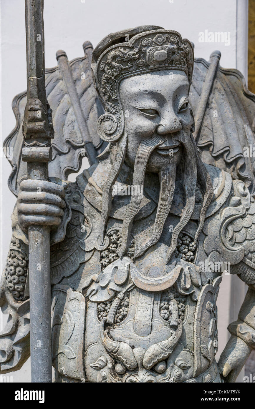 Bangkok, Thailand. Chinese Guardian Statue outside Wat Pho (Reclining ...
