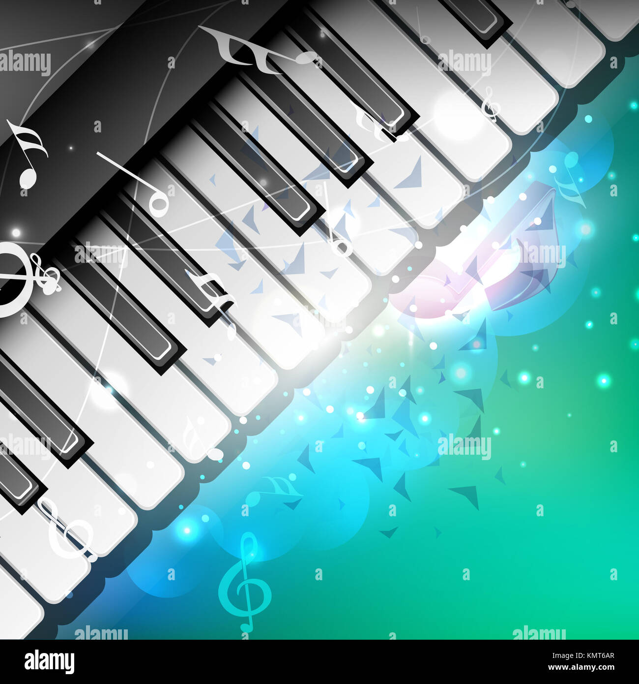music notes on creative background with piano keys Stock Photo - Alamy
