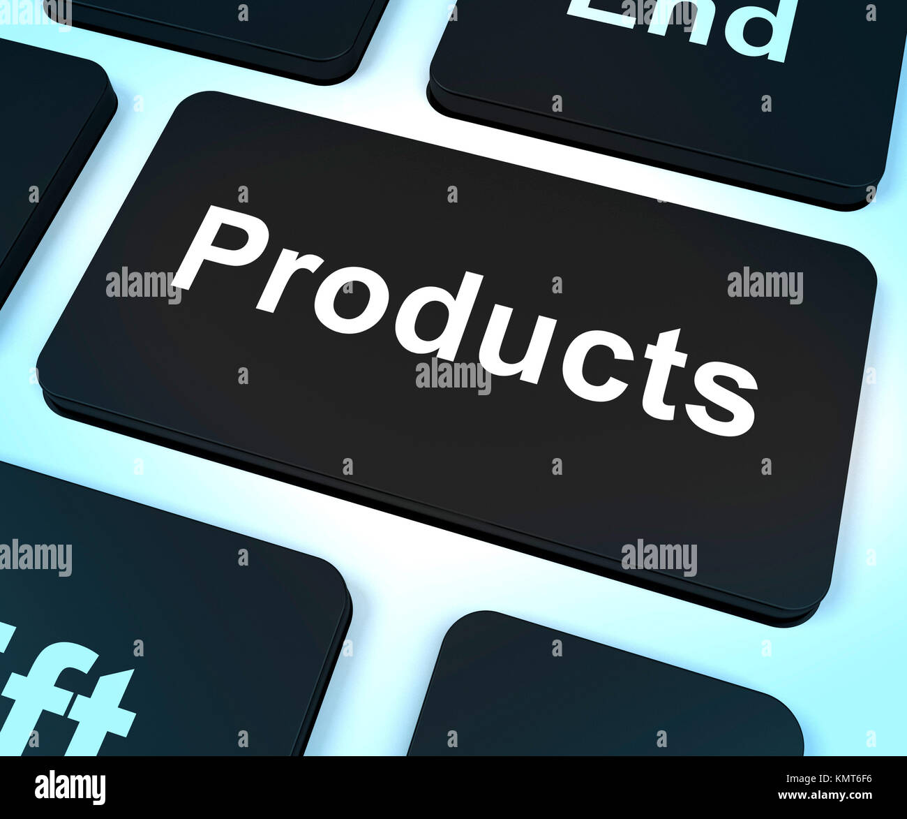 Products Computer Key Shows Internet Shopping Goods Stock Photo - Alamy