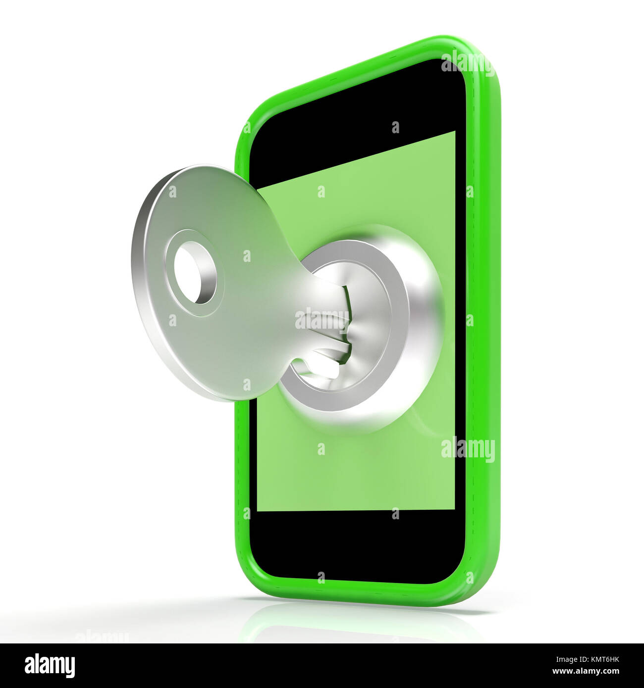 Security Key On Mobile Showing Encryption And Privacy Stock Photo - Alamy