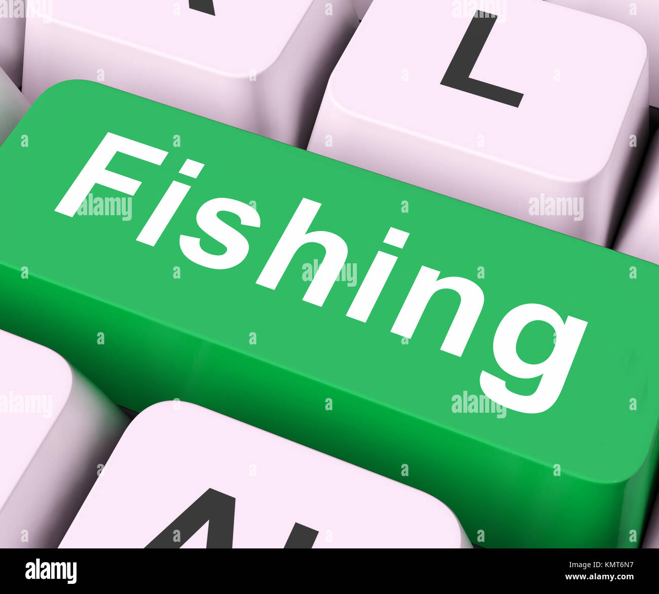 Fishing Key On Keyboard Meaning Sport Of Catching Fish Stock Photo - Alamy