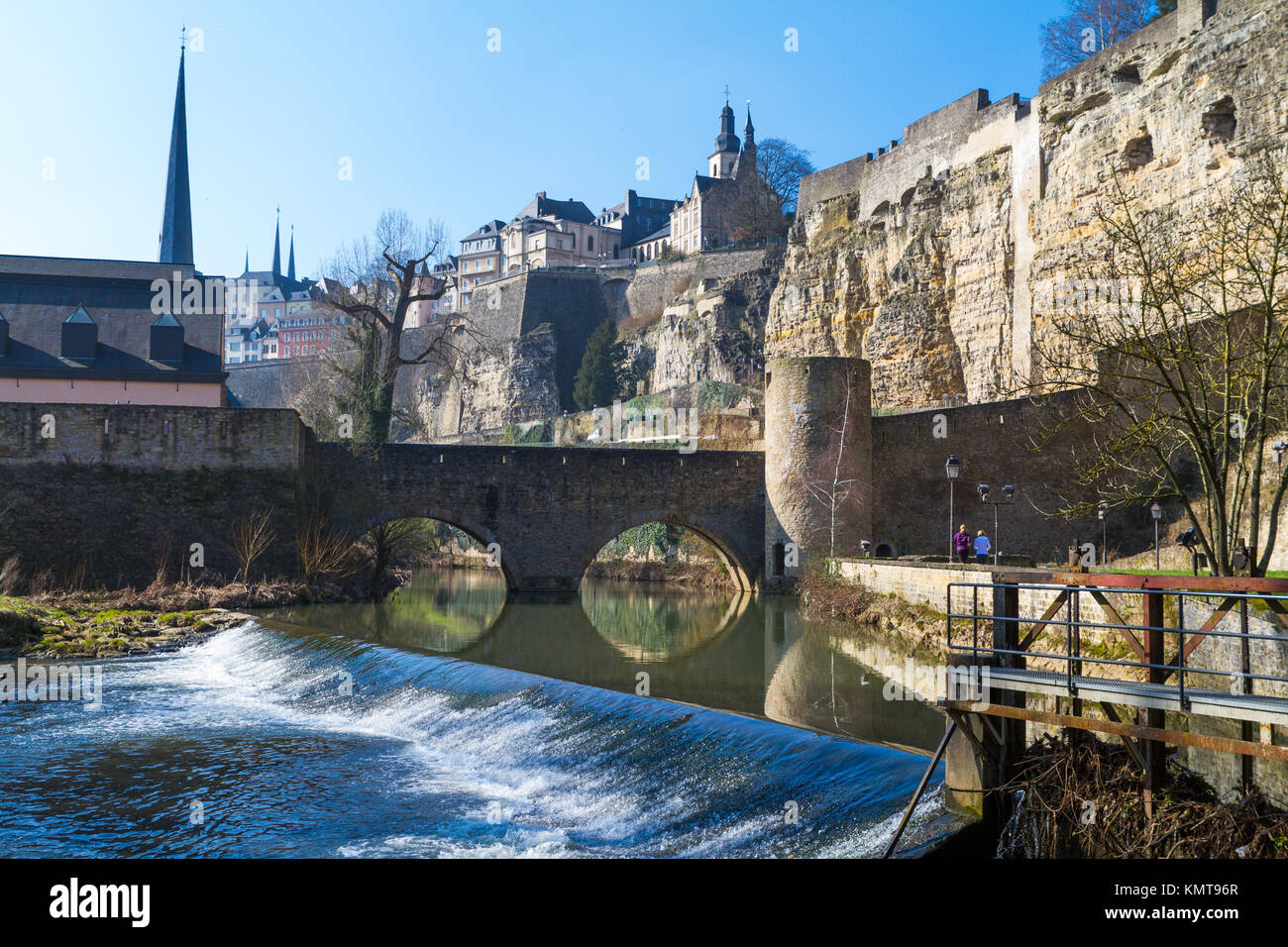 Luxembourg-Grund along the Alzette river Stock Photo - Alamy