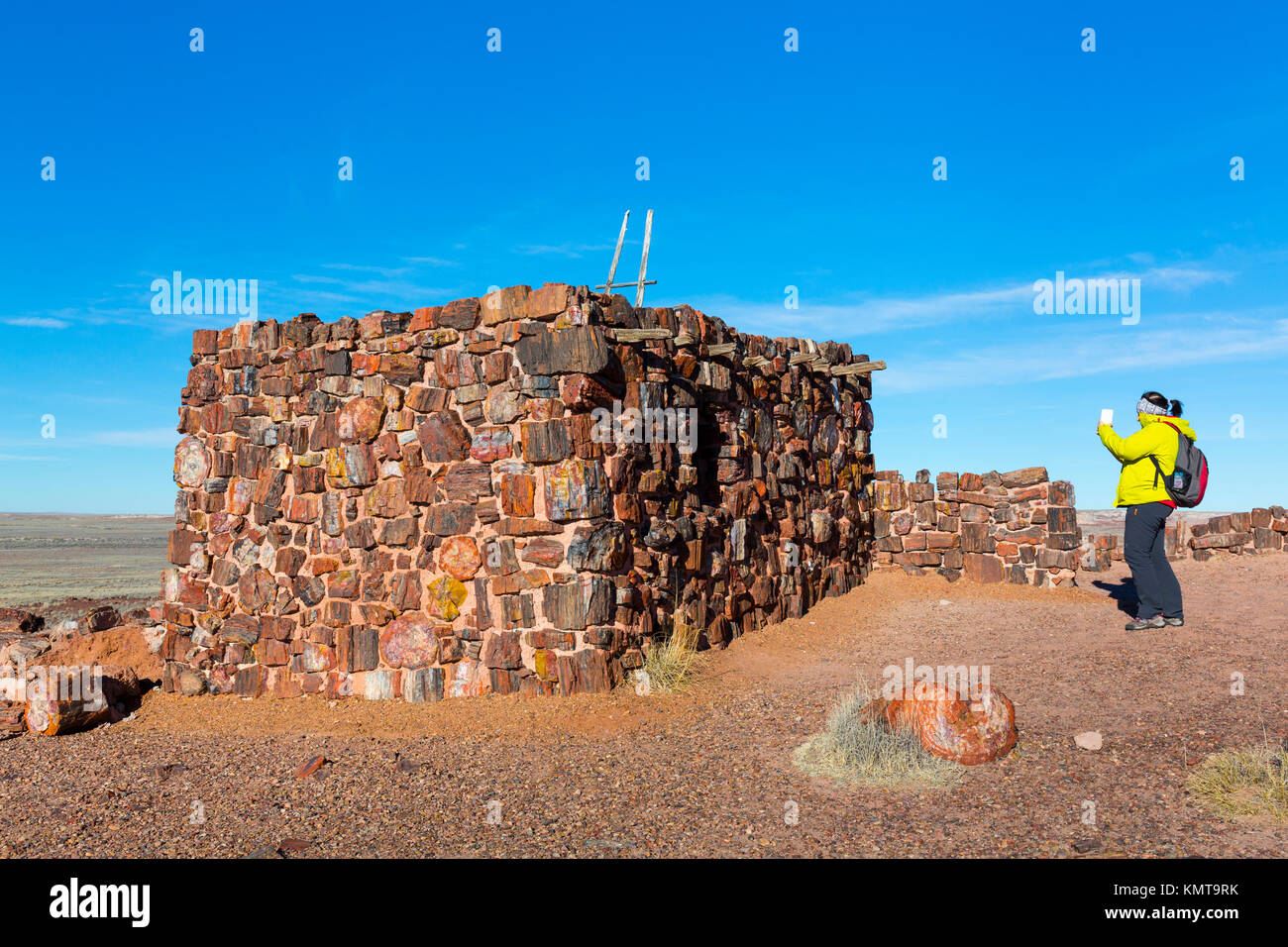 "Agate house", Reconstruction of Indian Pueblo, Petrified Forest ...