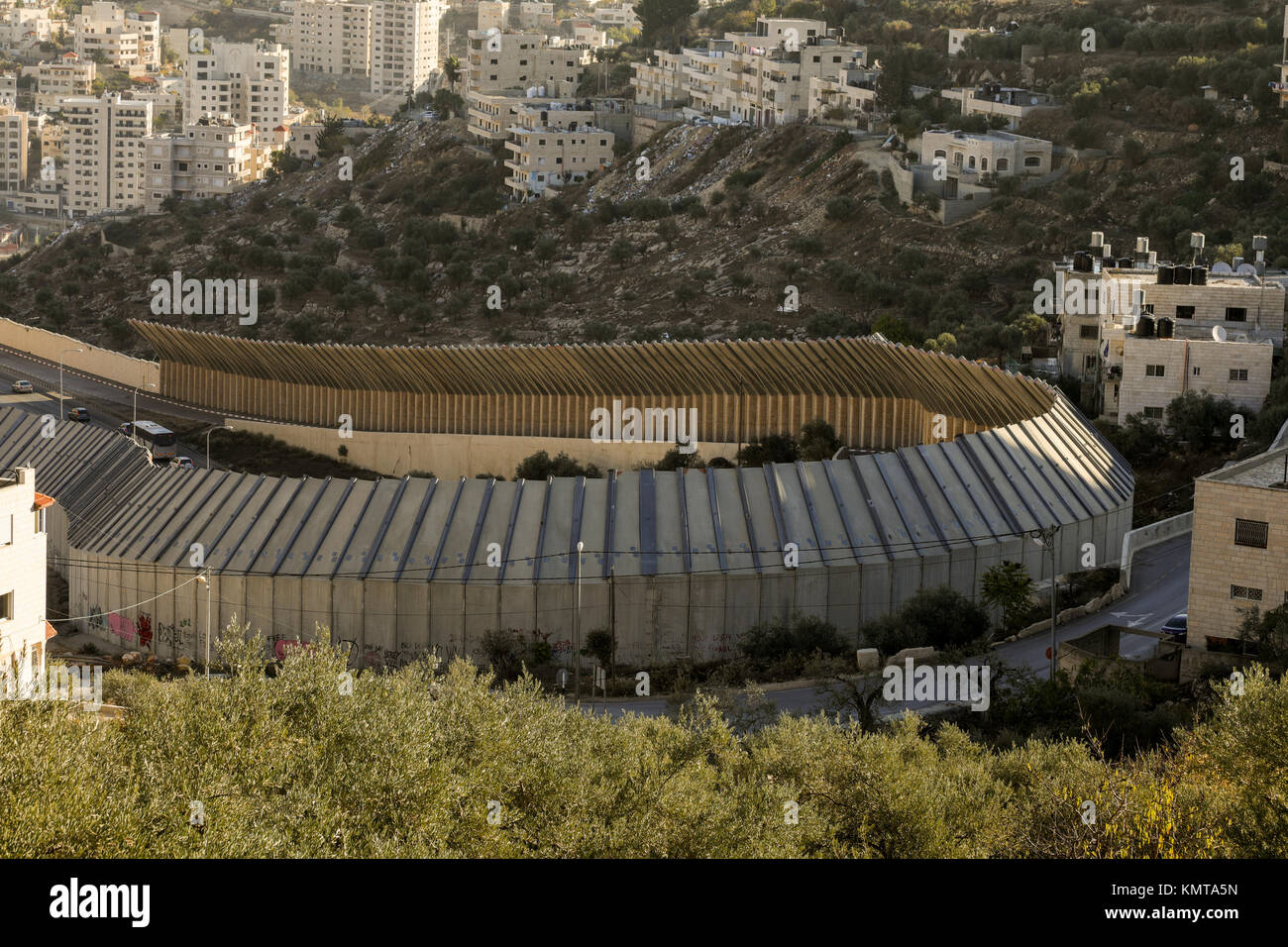 Israeli security wall or barrier in the occupied territories of the ...