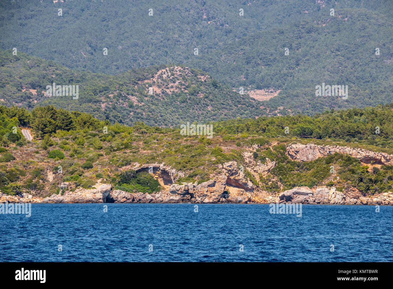 The deep blue sea and the coast of Turkey Stock Photo - Alamy