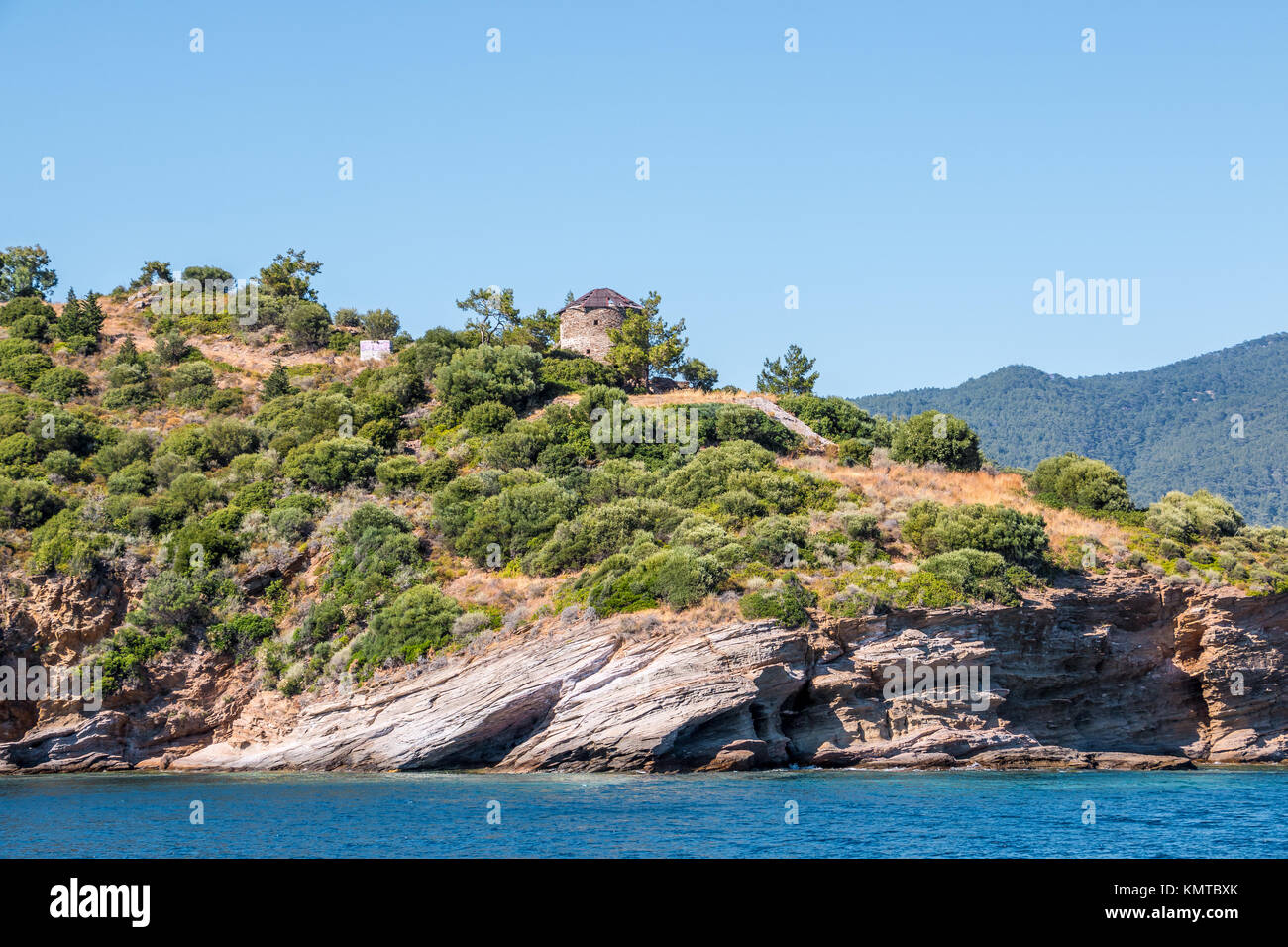 The deep blue sea and the coast of Turkey Stock Photo - Alamy