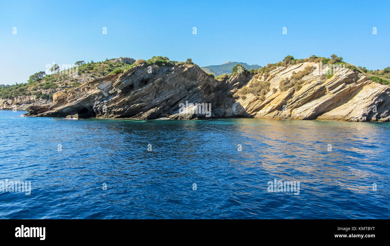 The deep blue sea and the coast of Turkey Stock Photo - Alamy