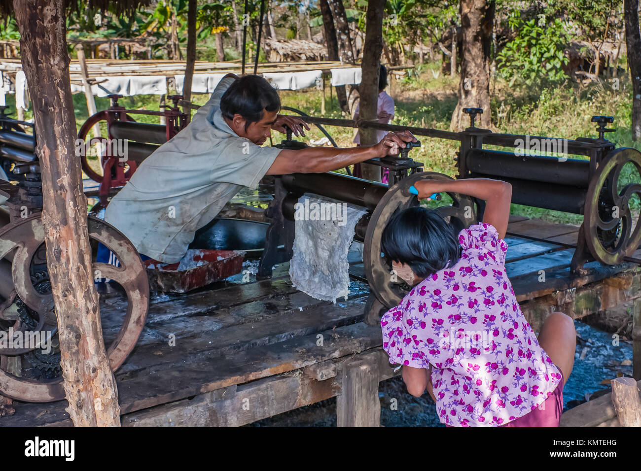 Handmade natural gum production in Myanmar Stock Photo - Alamy