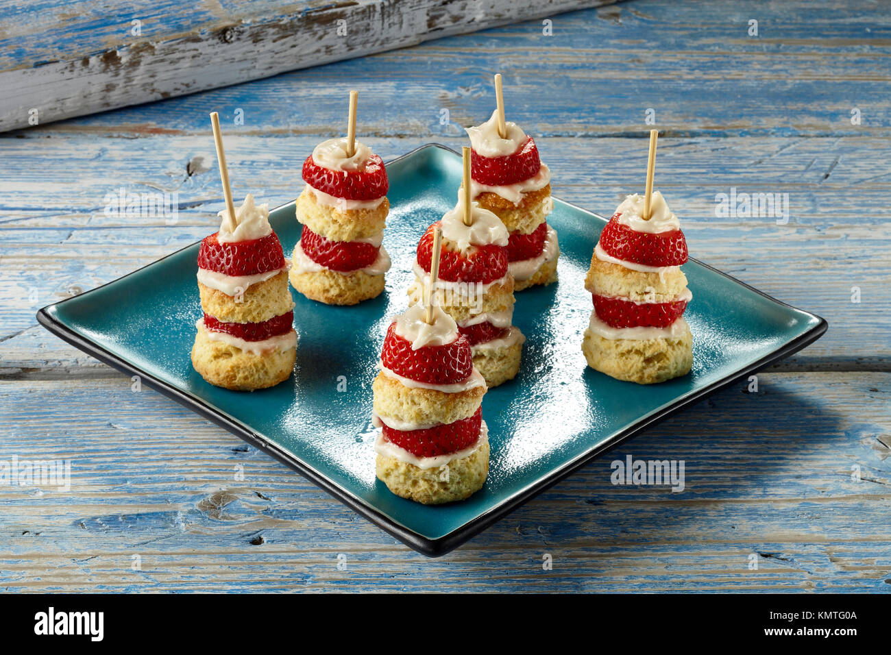 strawberry shortbread skewers Stock Photo - Alamy