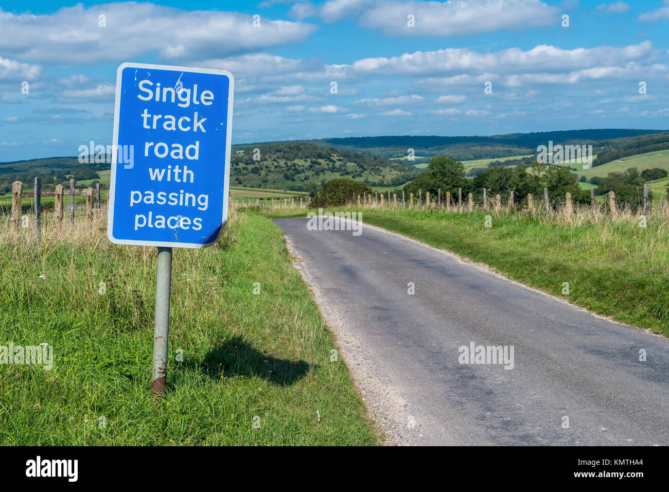 Single Track road in countryside. South downs Stock Photo - Alamy