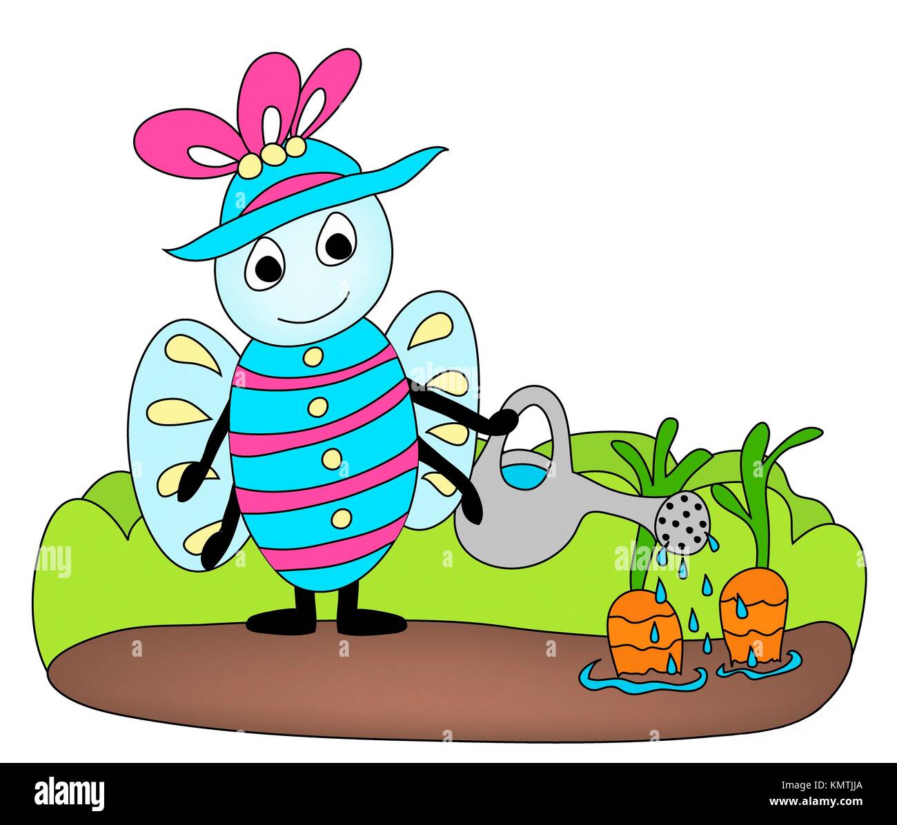 Cartoon woman watering can hi-res stock photography and images - Alamy