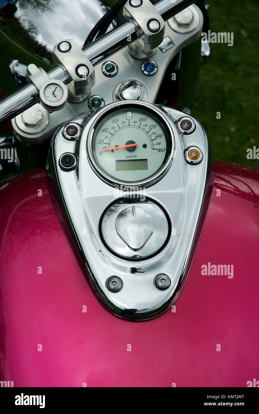 A custom motorbike top view Stock Photo - Alamy