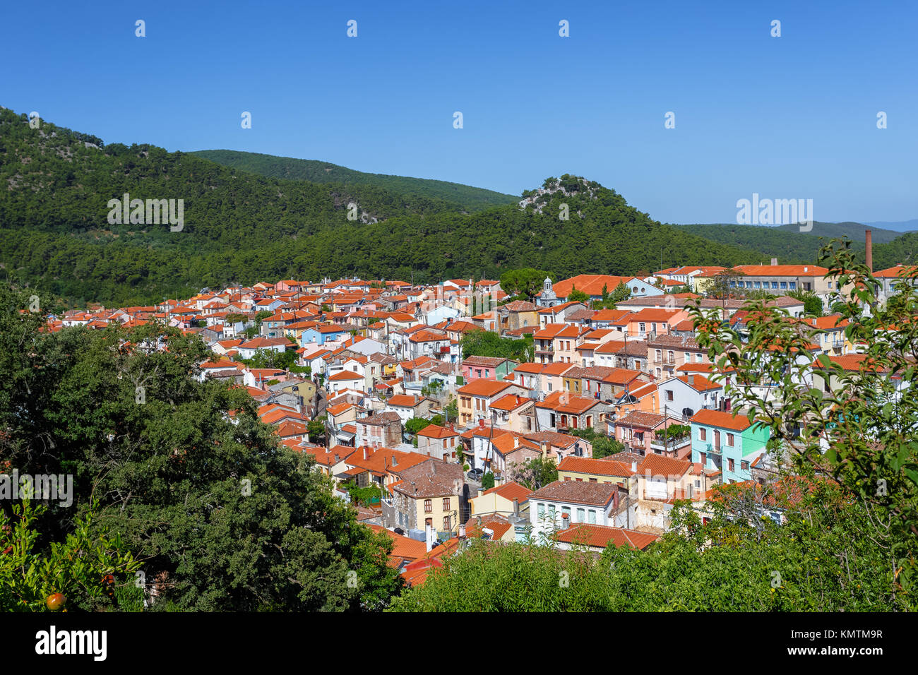 The picturesque village of Agiasos is located at the southern part of ...