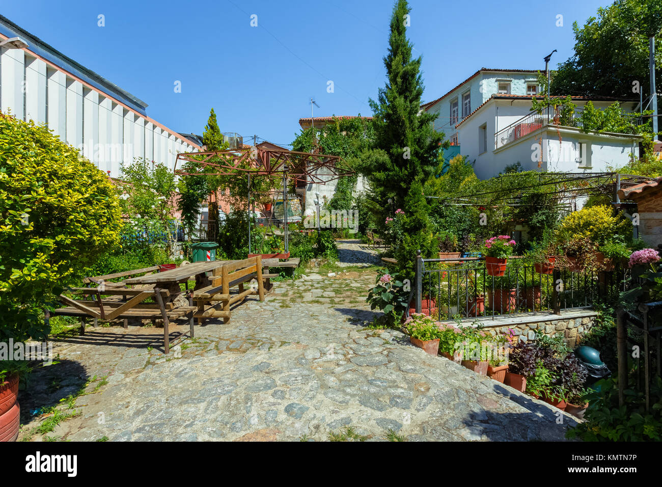 The picturesque village of Agiasos is located at the southern part of ...