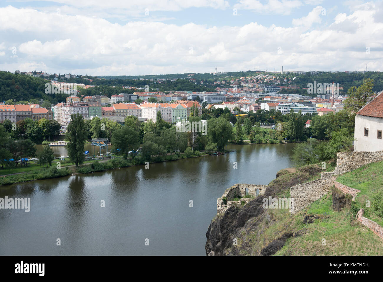 View of prague city from fort of Vysehrad,Prague,Czech republic, July ...