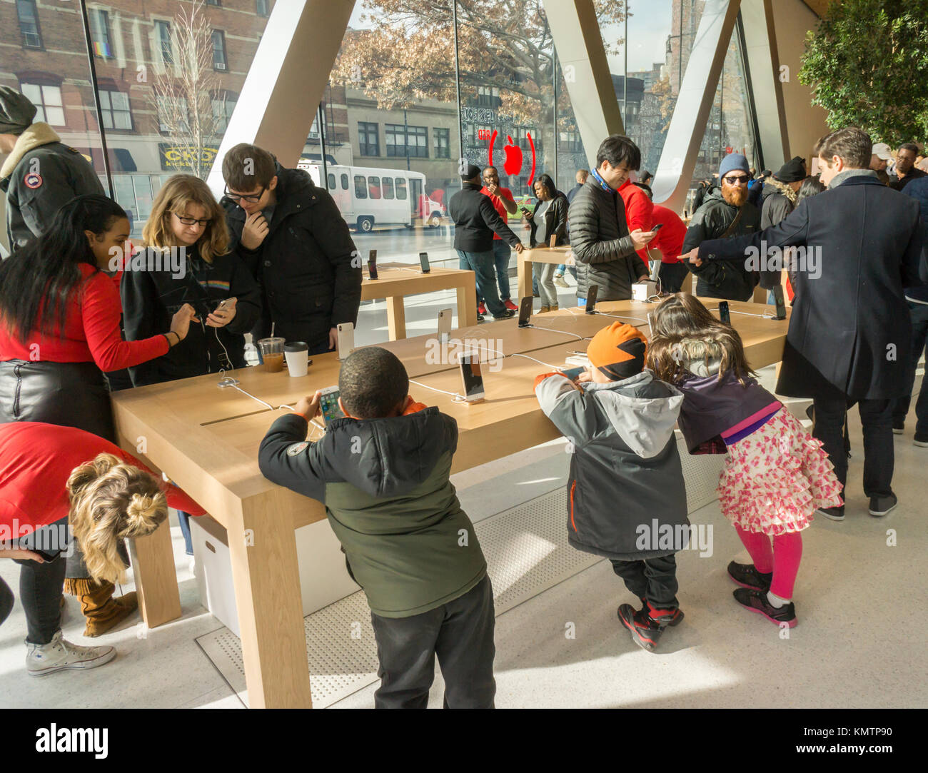 Apple enthusiasts descend on Downtown Brooklyn in New York for the ...