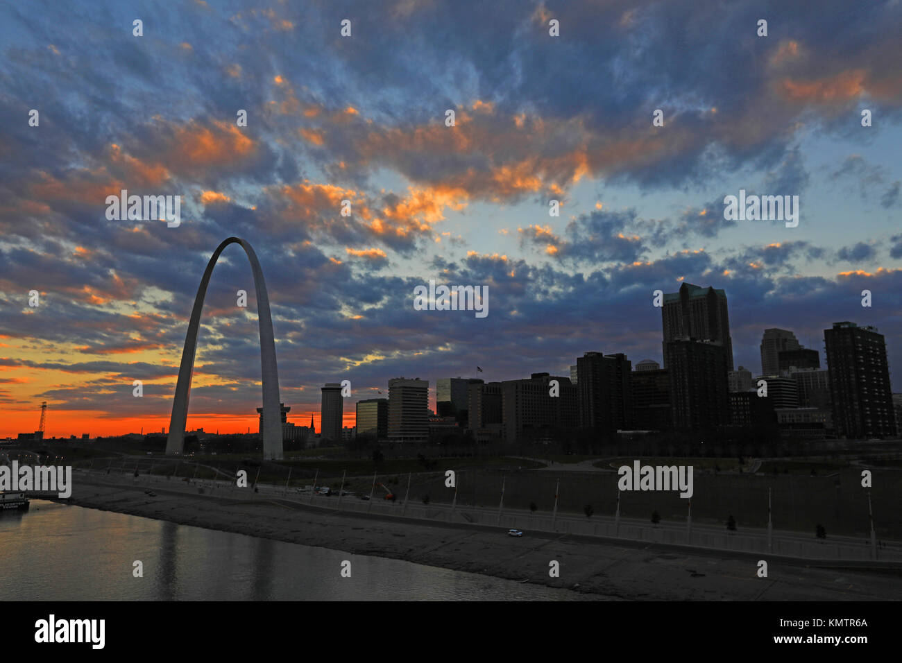 St. Louis, Missouri and the Gateway Arch from Eads Bridge Stock Photo ...