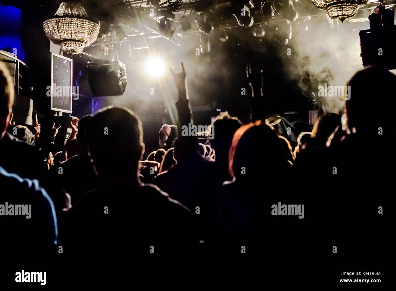 Rock band and fans during concert Stock Photo - Alamy