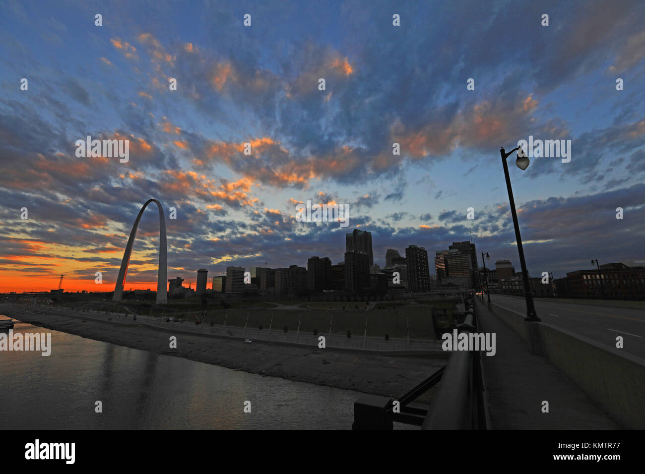 St. Louis, Missouri and the Gateway Arch from Eads Bridge Stock Photo ...